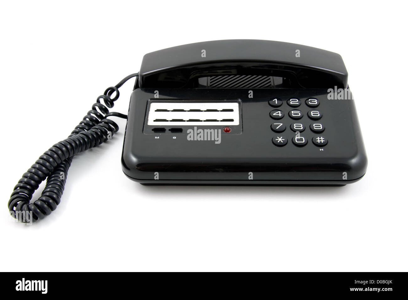 Black old-fashioned telephone isolated on white background Stock Photo ...