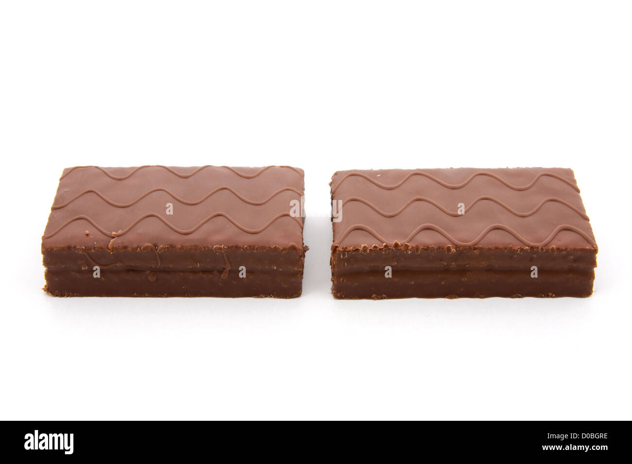 two chocolate cookies, isolated on white background Stock Photo - Alamy