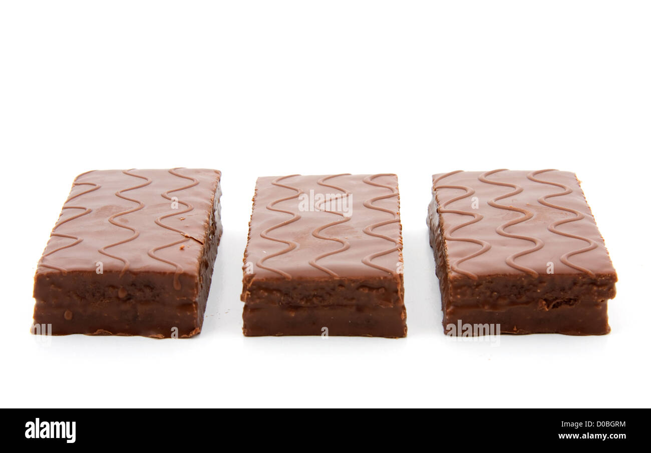 three chocolate cookies, isolated on white background Stock Photo - Alamy