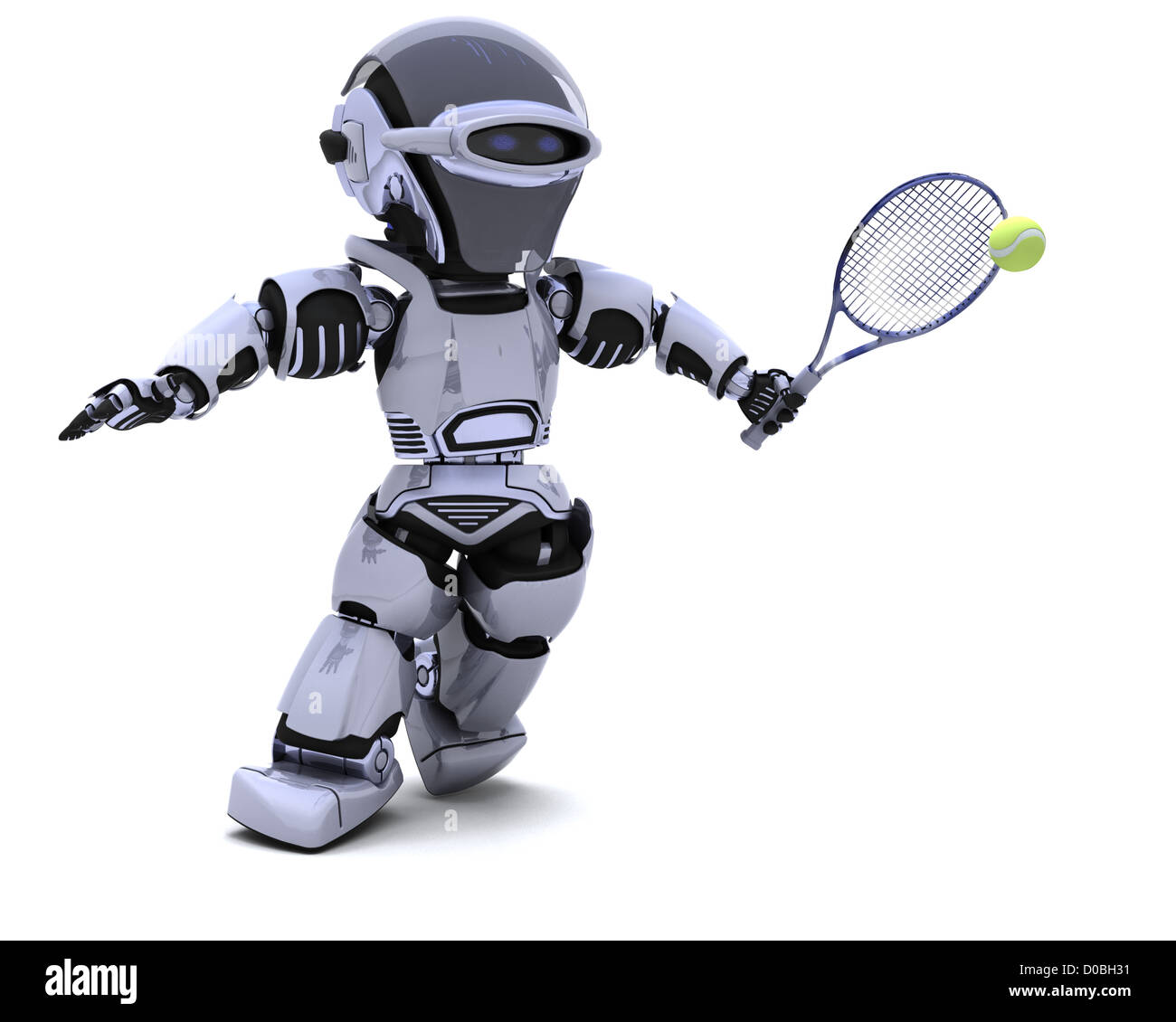3D render of a Robot playing tennis Stock Photo - Alamy