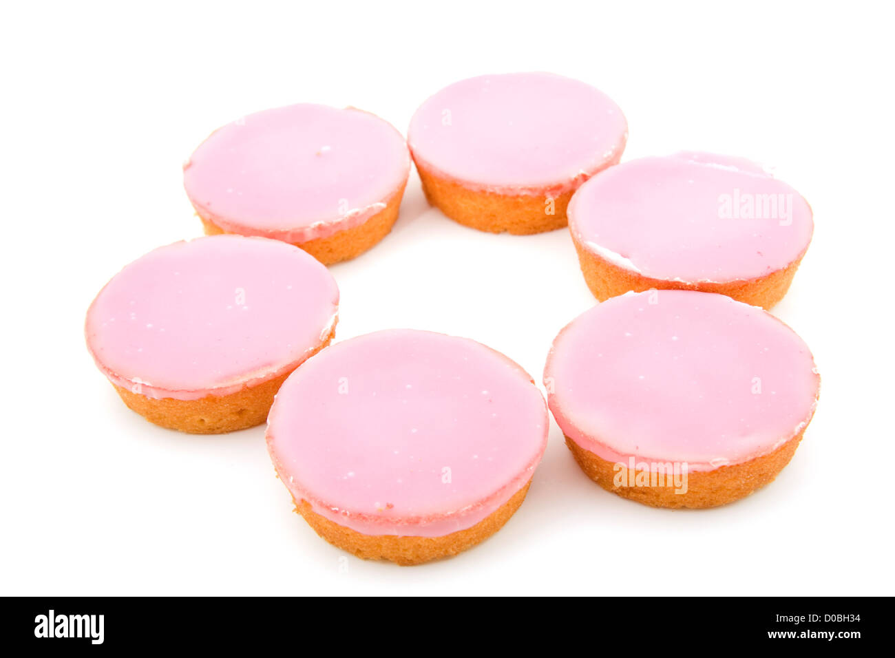 Pink glazed in circle, isolated on white background Stock Photo - Alamy