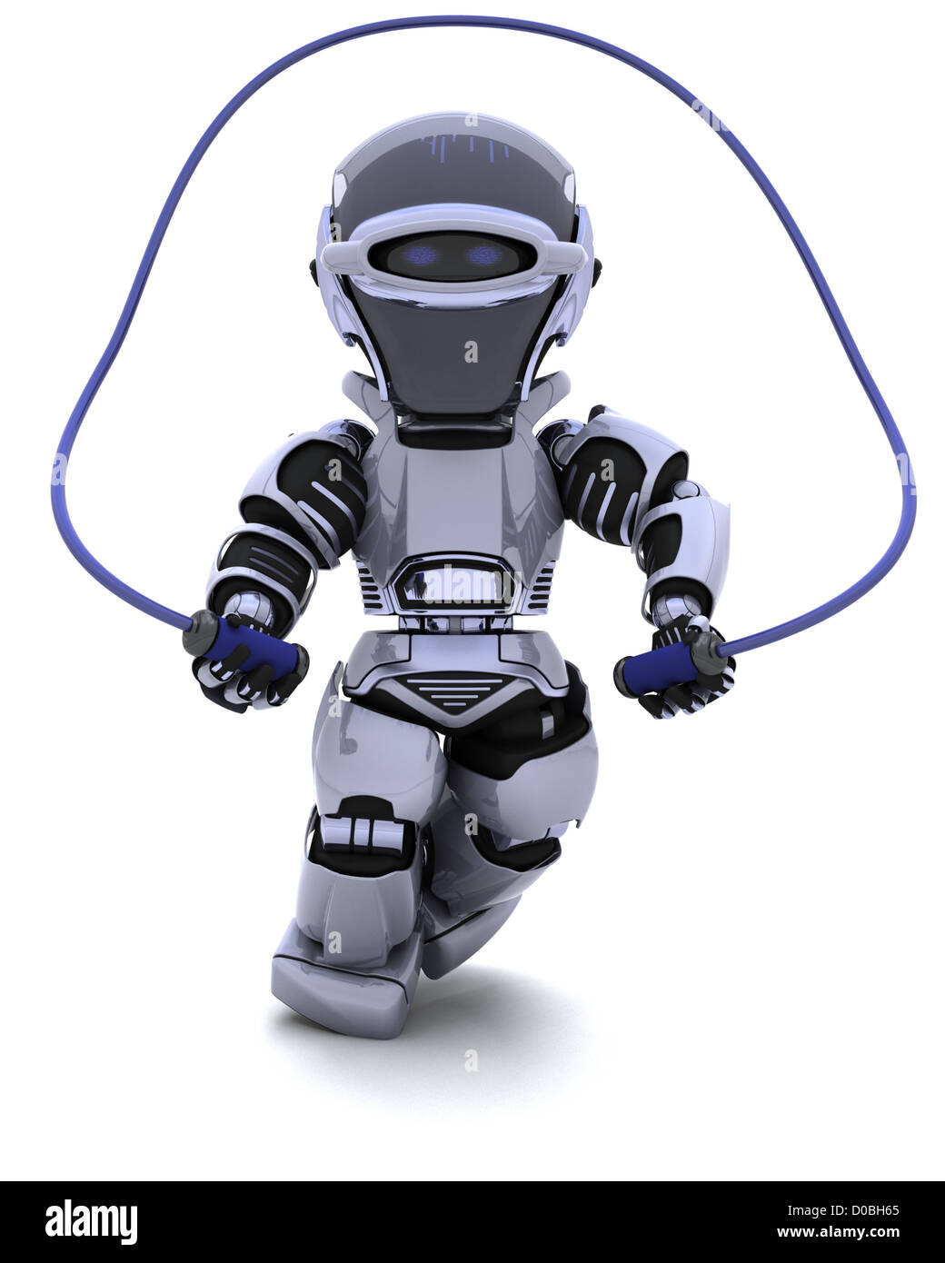 3D render of a Robot skipping with rope Stock Photo - Alamy
