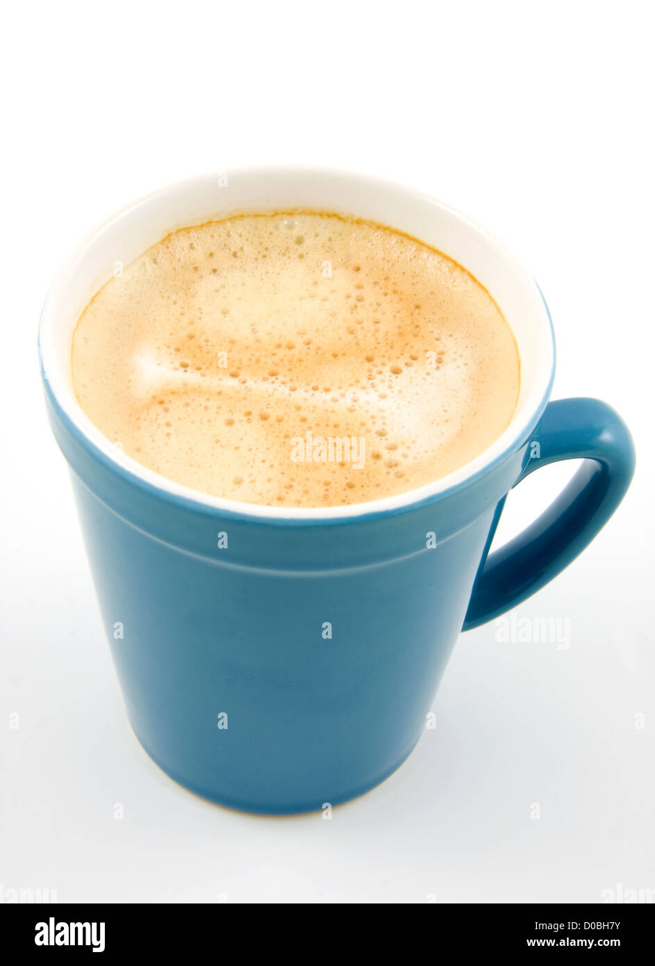 Coffee in blue cup isolated on white background Stock Photo - Alamy