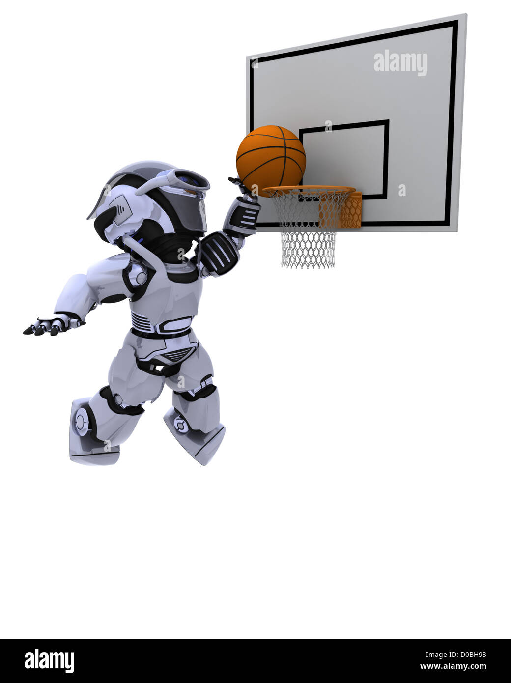 3D render of a Robot playing basketball Stock Photo - Alamy