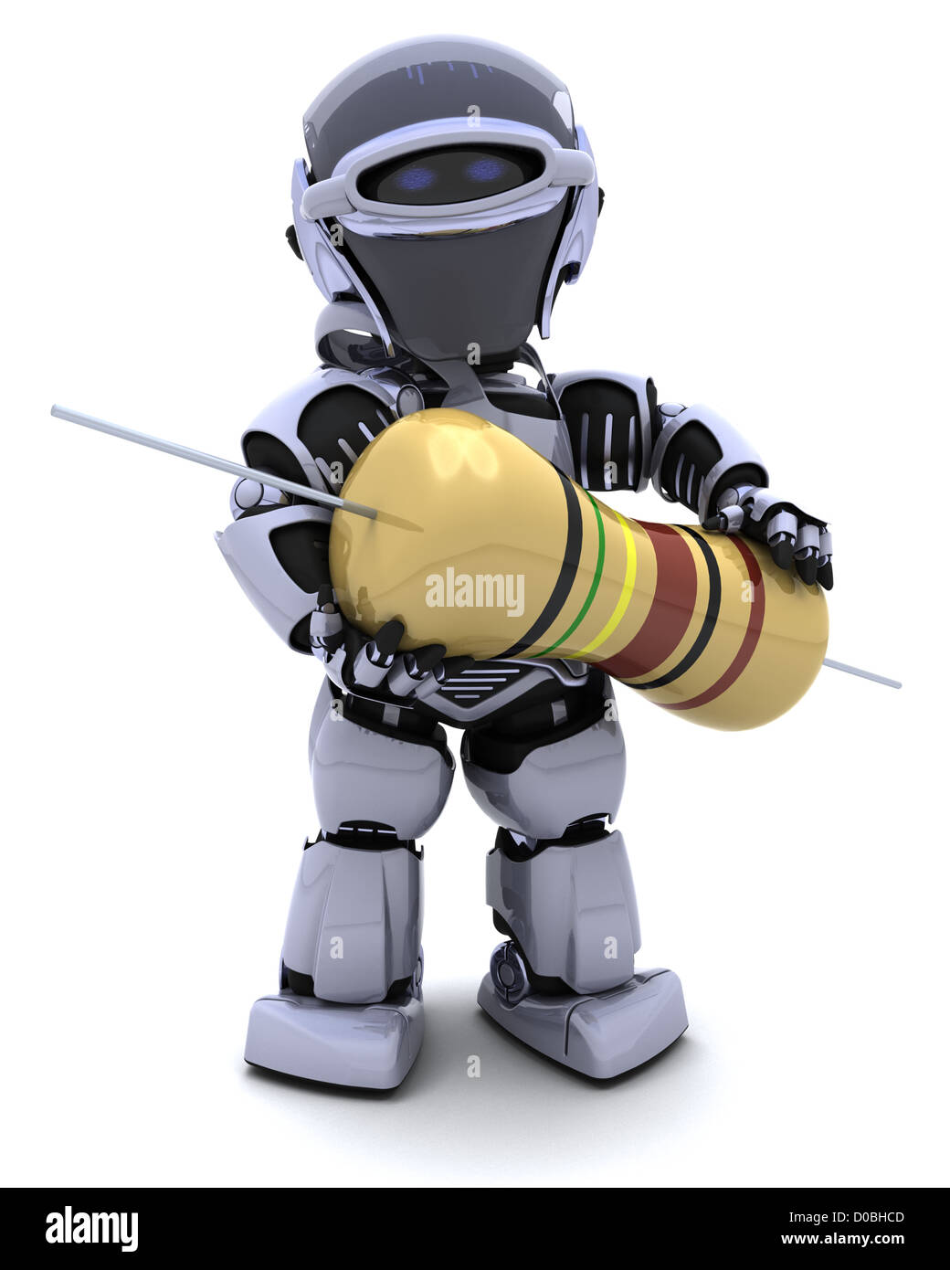 3D Render of a Robot with a resistor Stock Photo - Alamy
