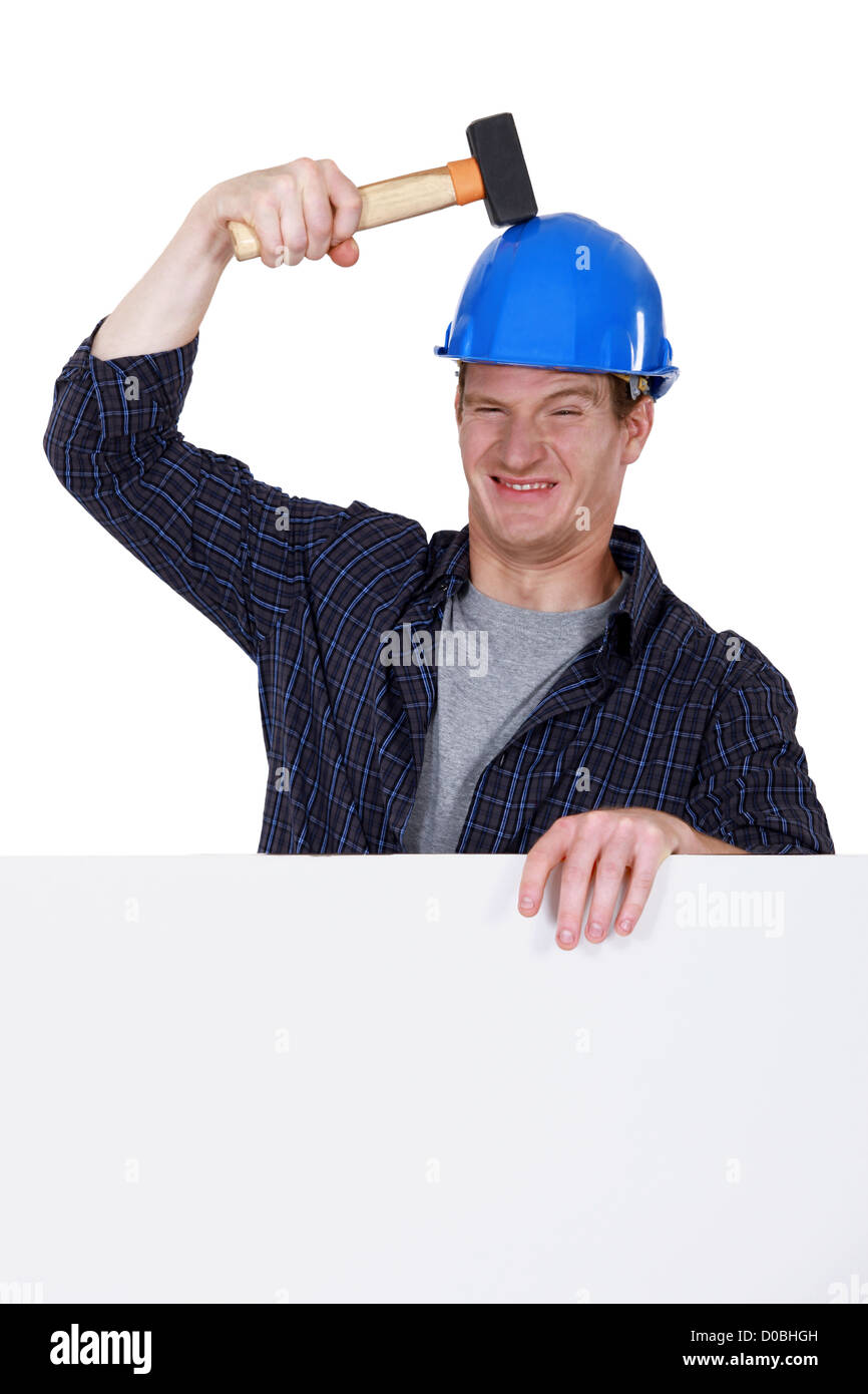 Man headache hammer hi-res stock photography and images - Alamy