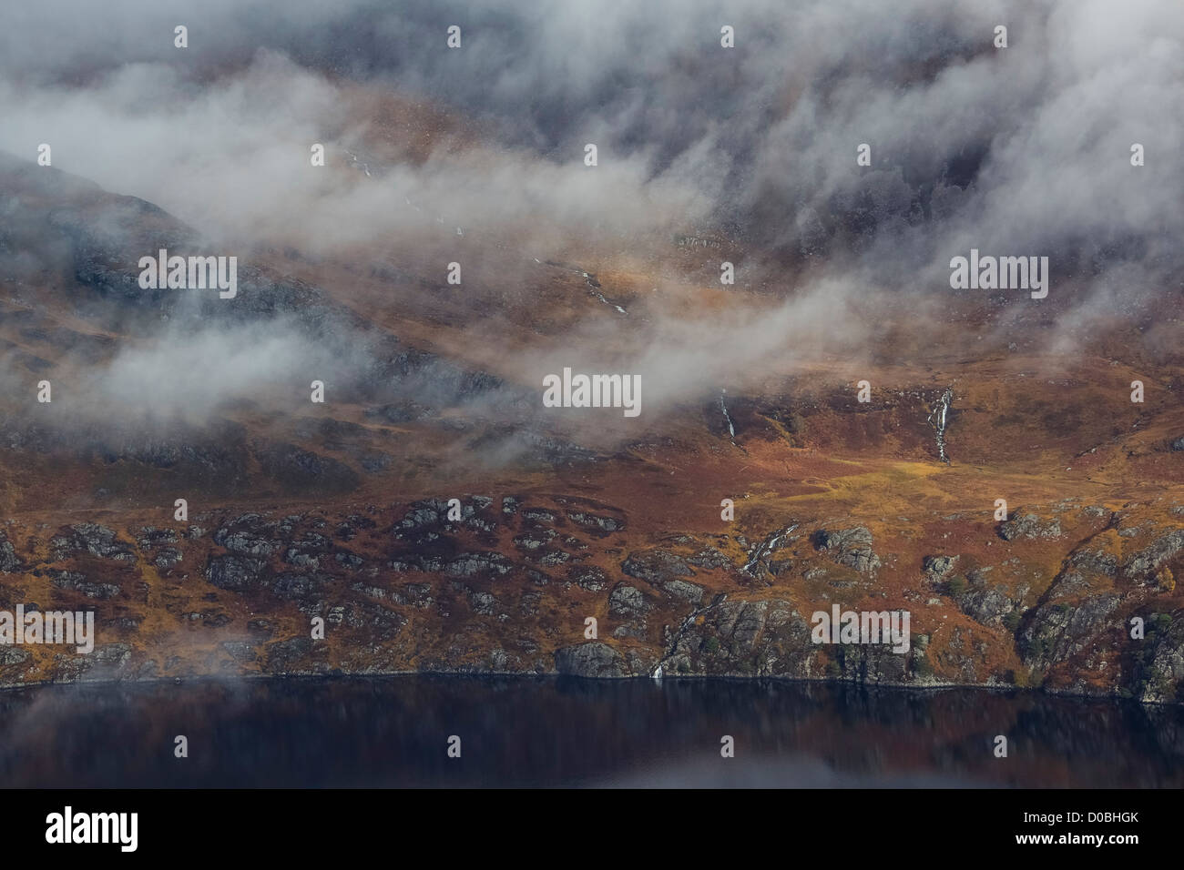 The waterfall below Sgurr Dubh and Sgurr an Tuill Bhain making it's way ...