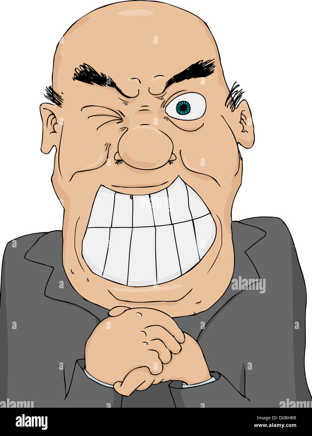 Greedy politician wringing his hands and winking Stock Photo - Alamy