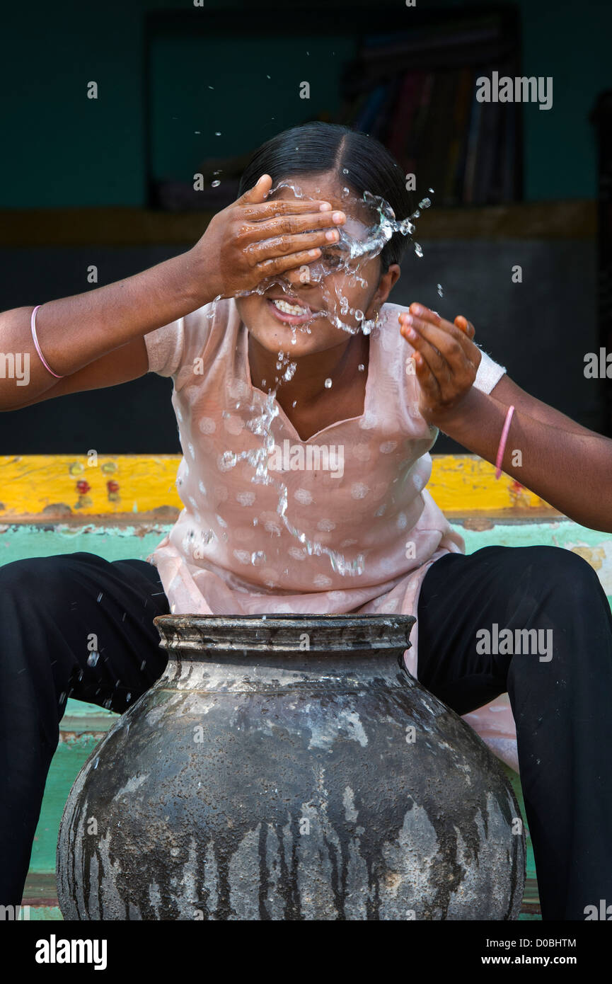 Indian Girl Washing Hands High Resolution Stock Photography and Images ...
