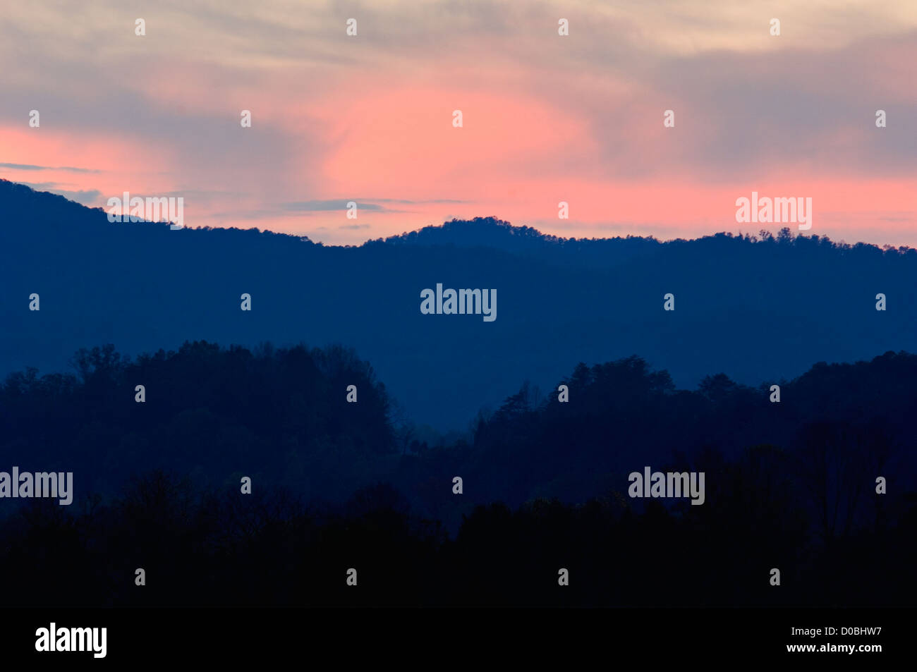 Great Smoky Mountains Sunset in Blount County, Tennessee Stock Photo ...