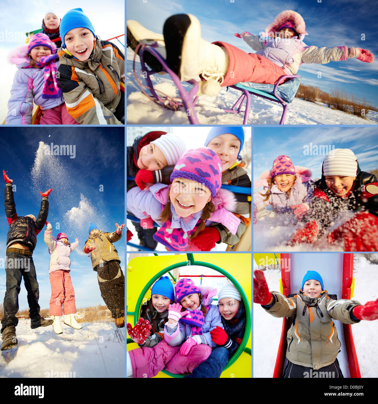 Winter collage kids hi-res stock photography and images - Alamy
