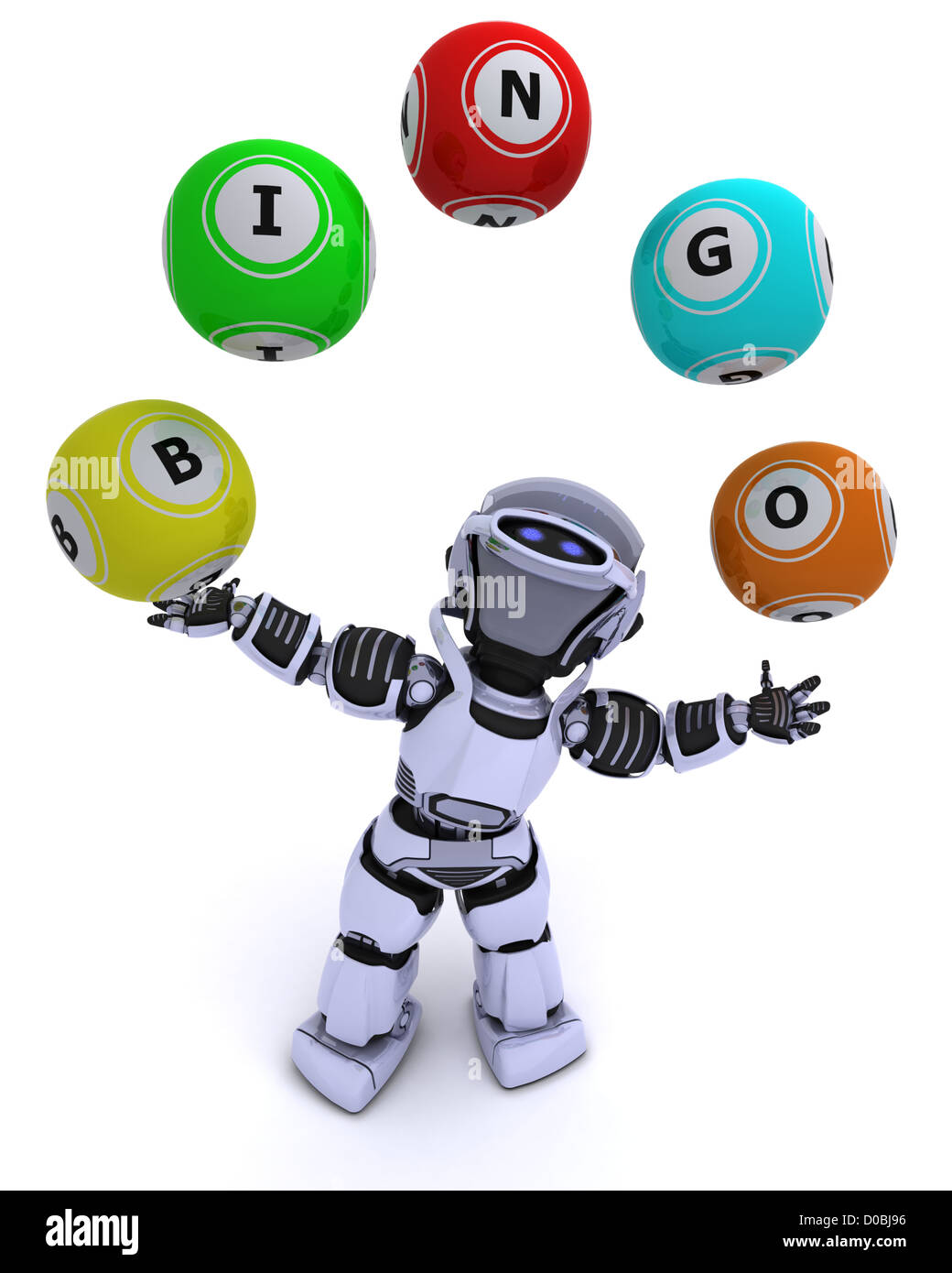 3d render of a robot with bingo balls Stock Photo - Alamy