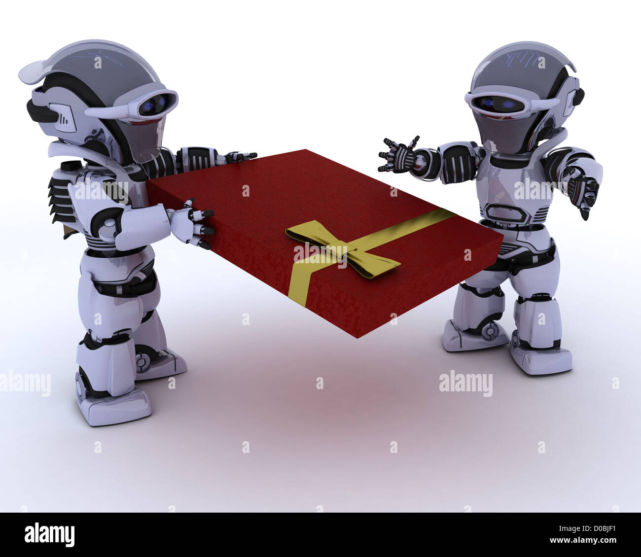 3D render of a robot with romantic gift Stock Photo - Alamy