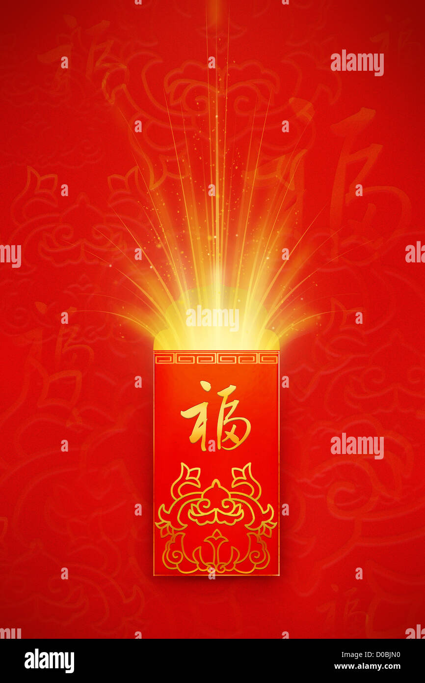 Red pocket for Chinese New Year Stock Photo - Alamy