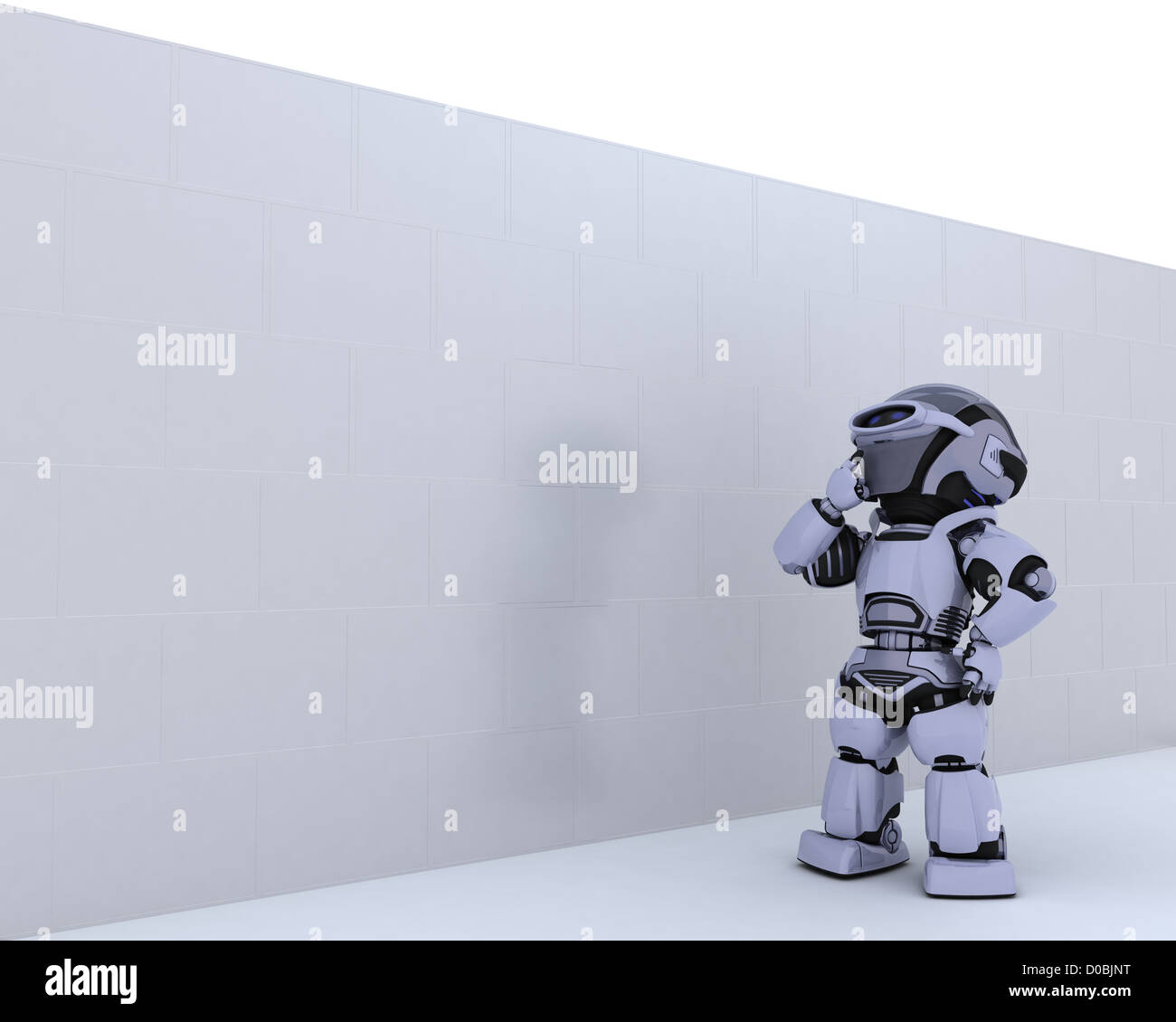 3D render of a Robot with an obstacle business metaphor Stock Photo - Alamy