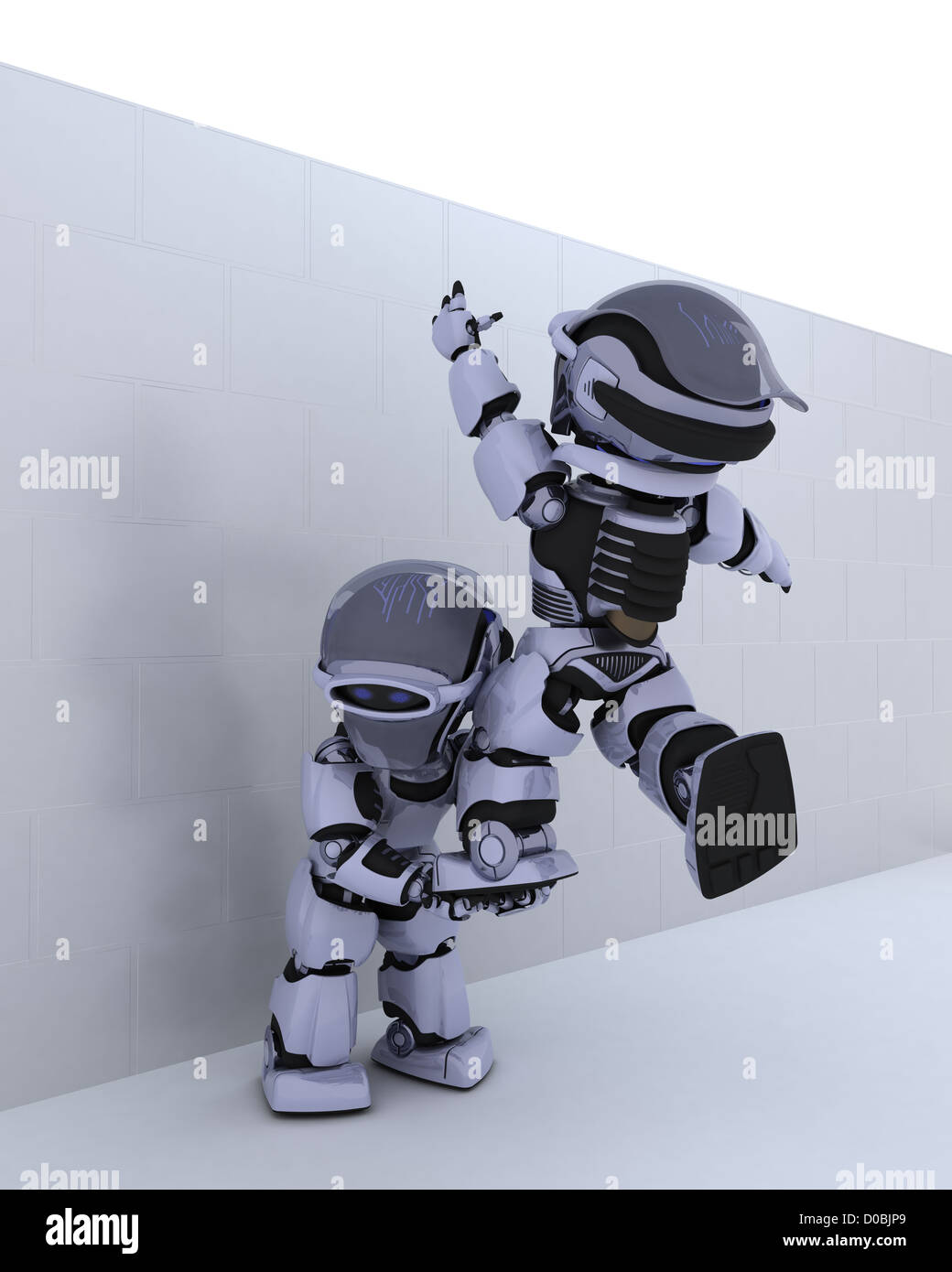 3D render of a Robot with an obstacle business metaphor Stock Photo - Alamy