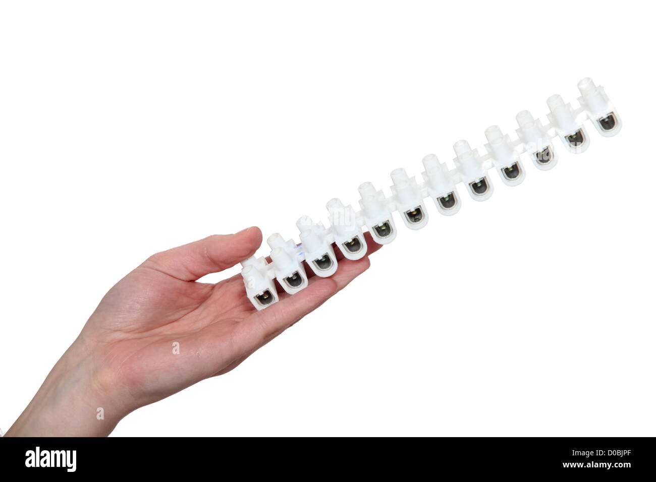 Hand holding an electrical chocolate box Stock Photo - Alamy