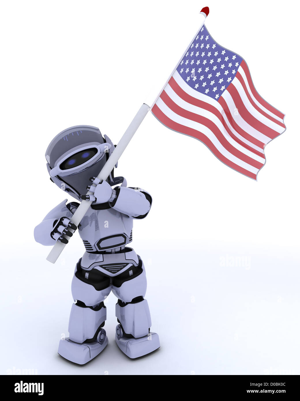 3D render of a robot with american flag Stock Photo - Alamy