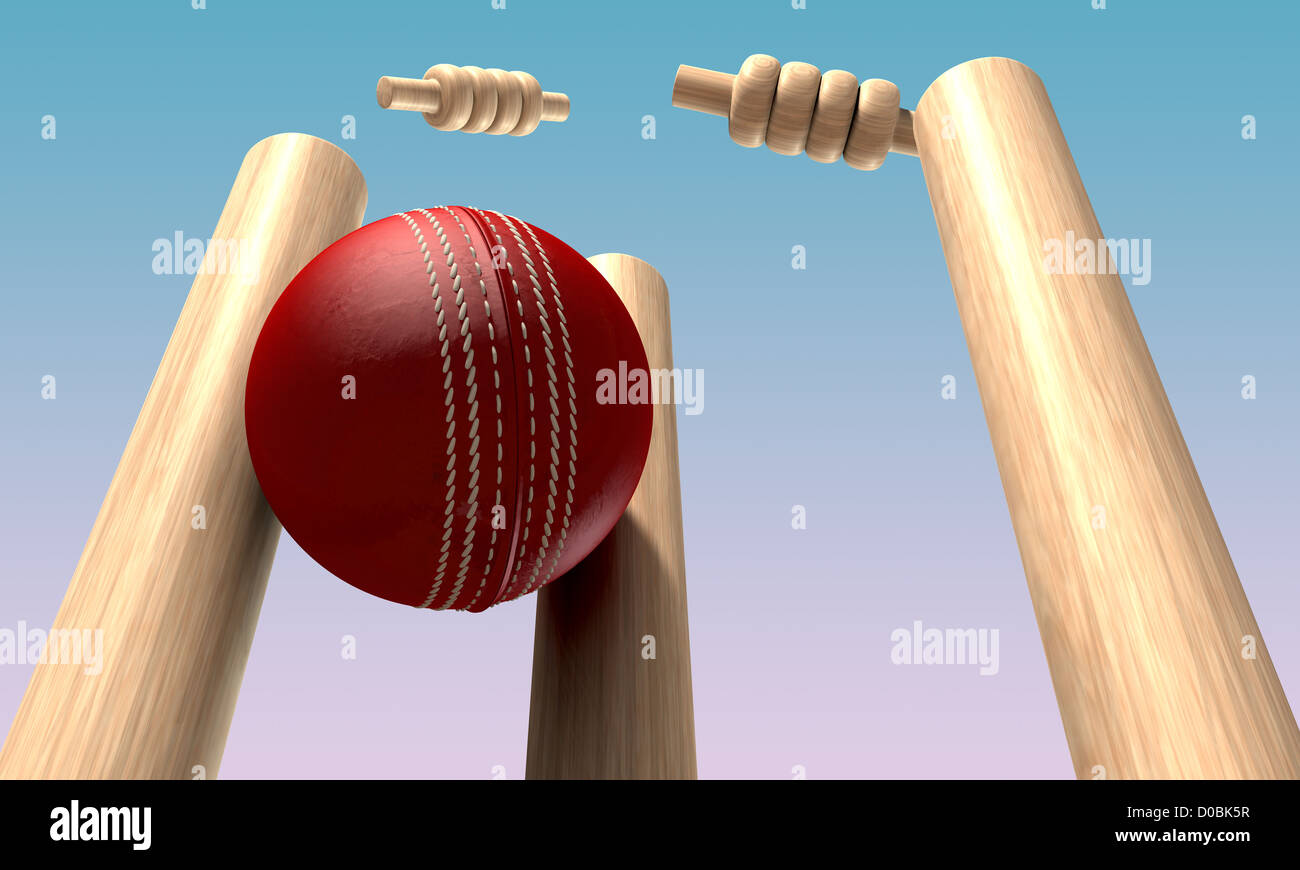A cricket ball striking the wicket hi-res stock photography and images ...