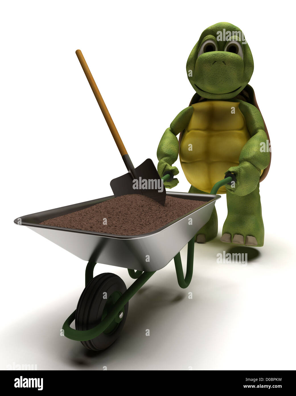 3D Render of a Tortoise and wheel barrow Stock Photo - Alamy
