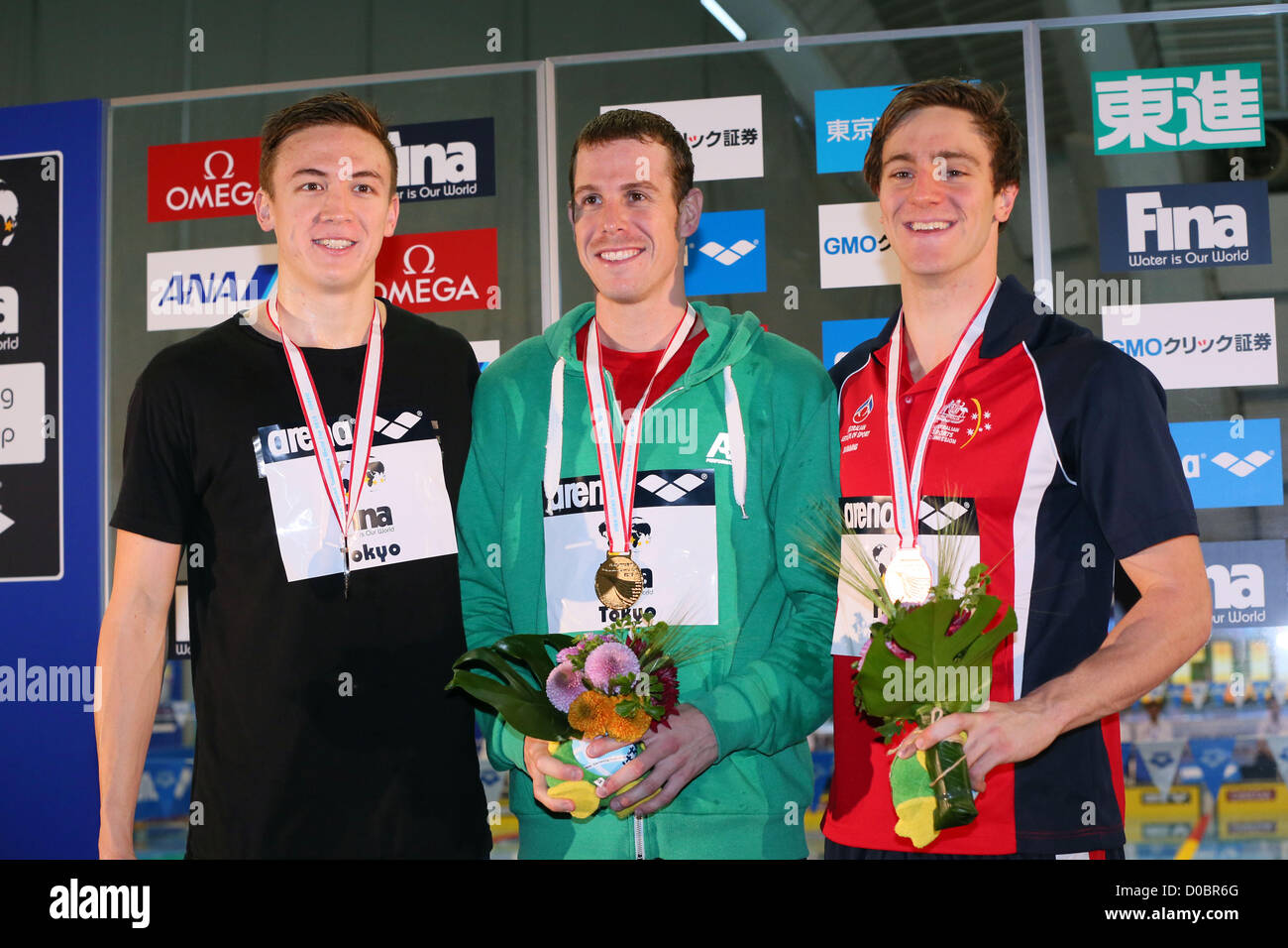 (L to R) Robert Hurley (AUS), Darian Townsend (RSA), Tomasso D'Orsongna ...
