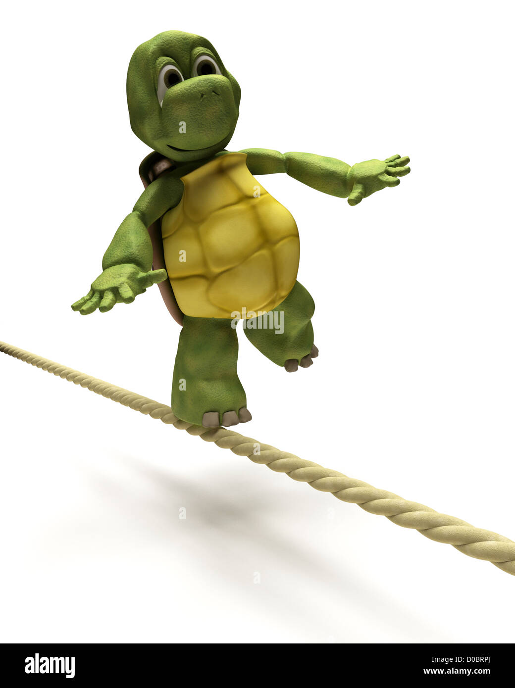 3D Render of a Tortoise balancing on a rope Stock Photo - Alamy