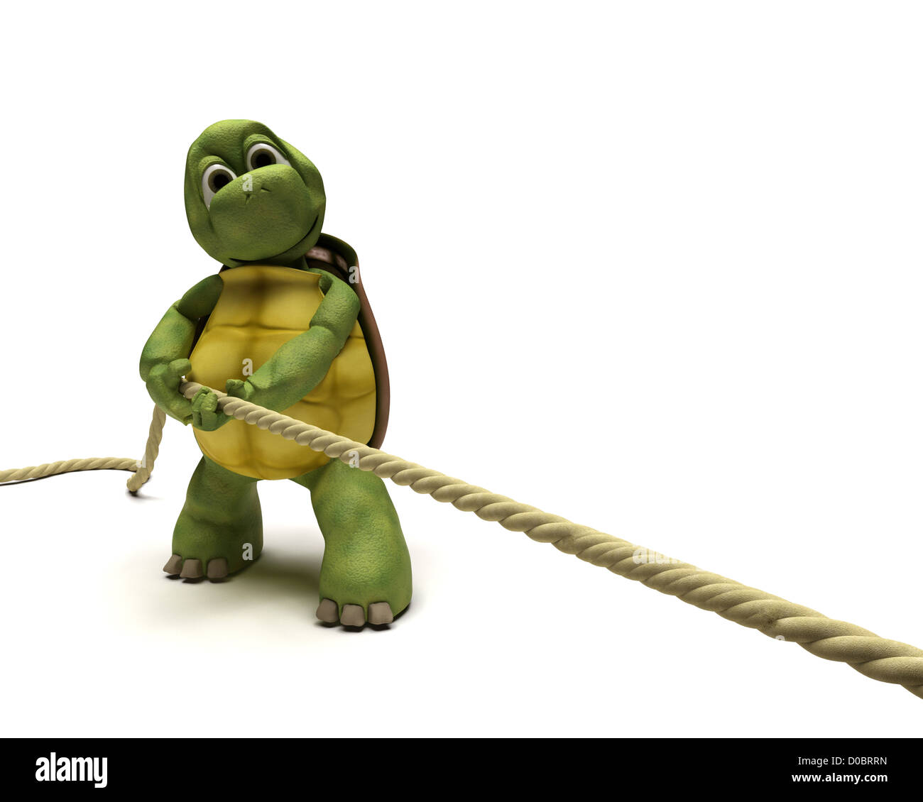 3D Render of a Tortoise pulling on a rope Stock Photo - Alamy
