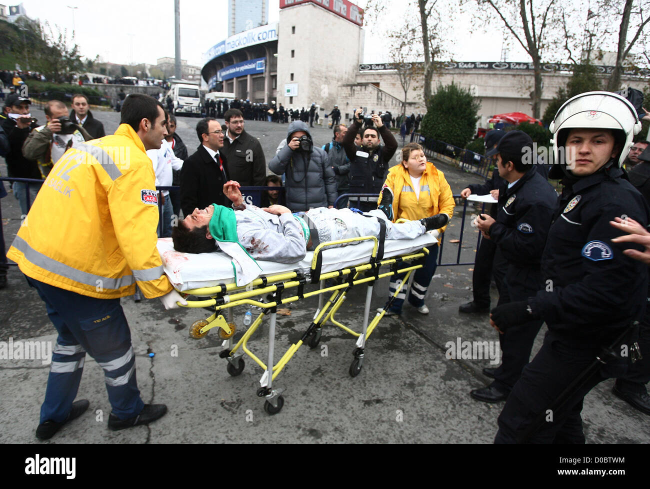 Three Turkish Football fans were injured with knife wounds after ...