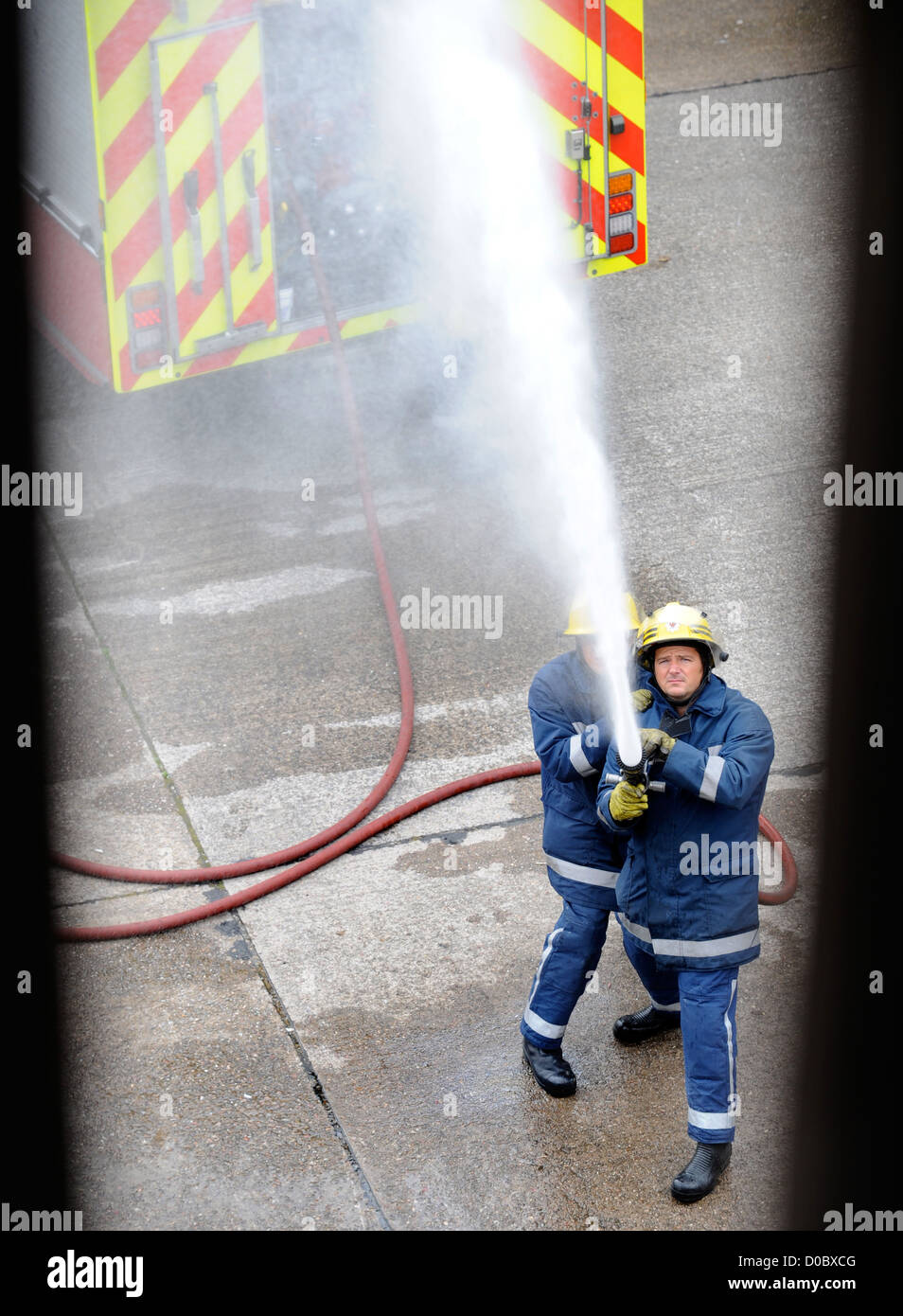 Fireman of white watch at Pontypridd Fire Station in South Wales UK ...