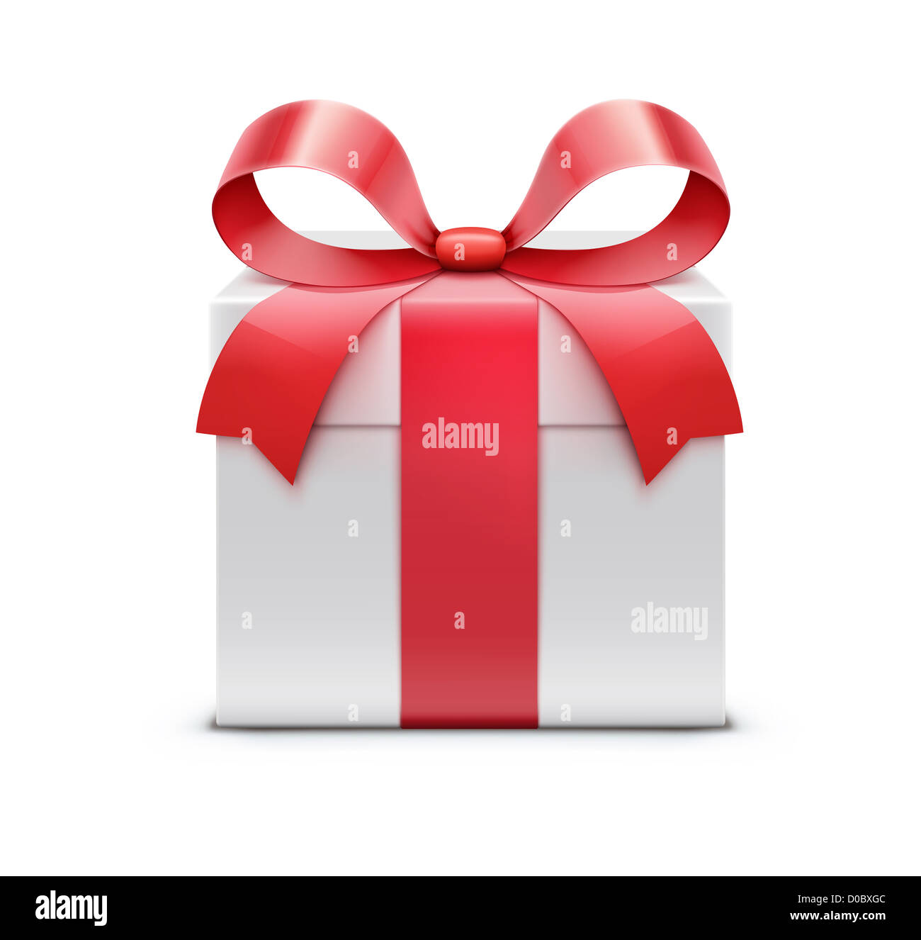 white present box with red bow Stock Photo - Alamy