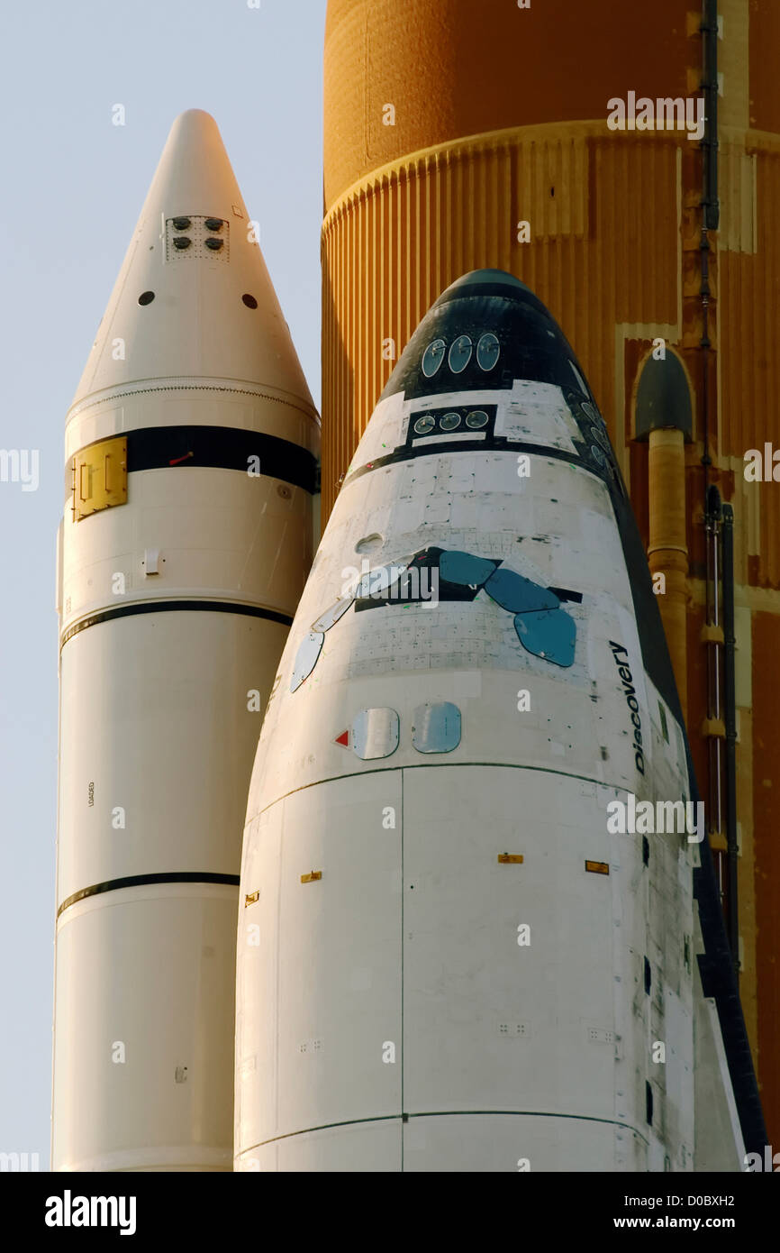 Nosecone and Booster of Space Shuttle Discovery Stock Photo - Alamy