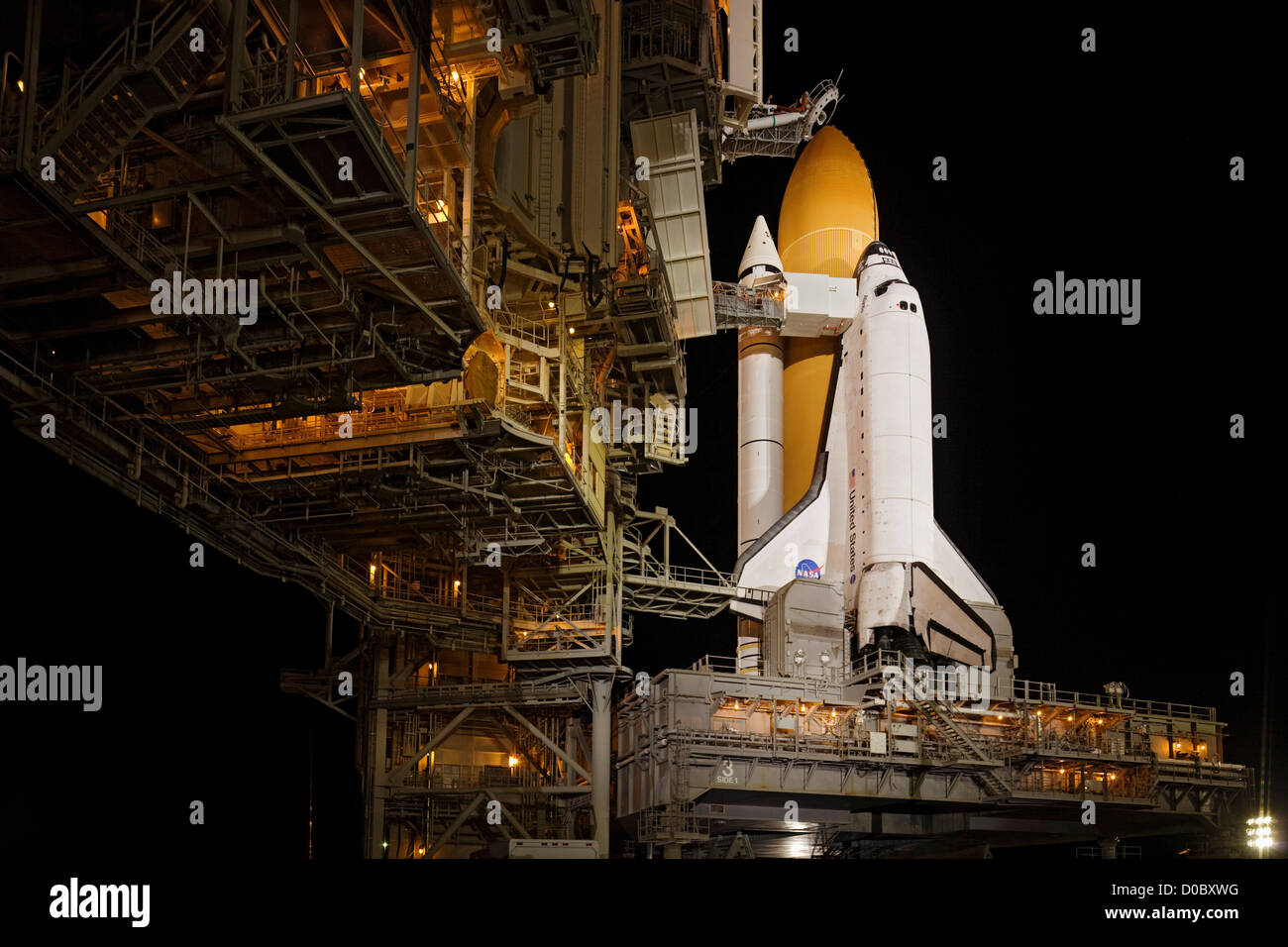 CAPE CANAVERAL Fla. - As sun sets behind Launch Pad 39A NASA's Kennedy ...