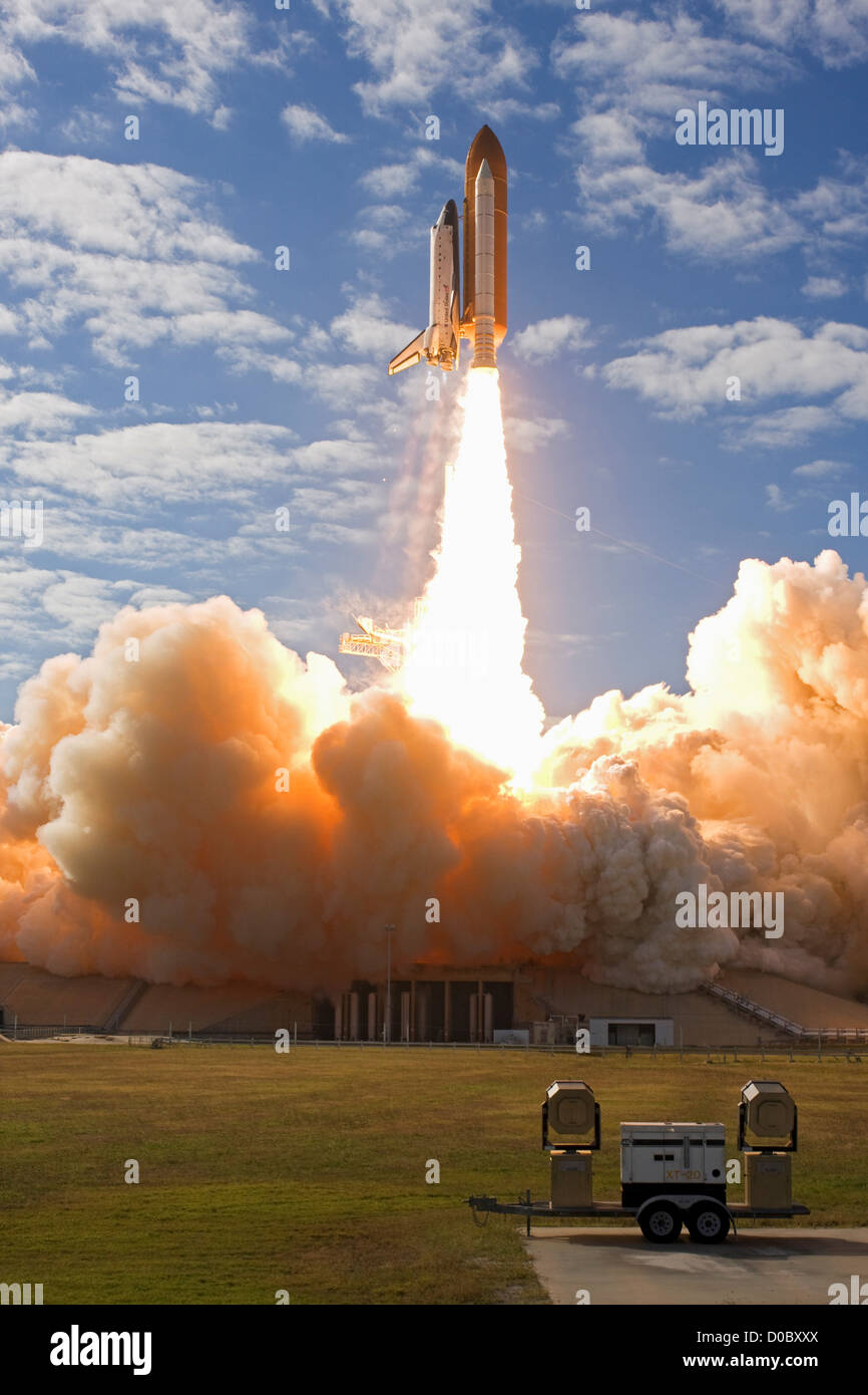 CAPE CANAVERAL Fla. - nearly 7 million pounds thrust generated twin solid rocket boosters three ...