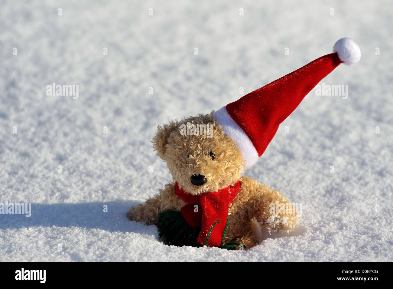 teddy bear as santa claus Stock Photo - Alamy