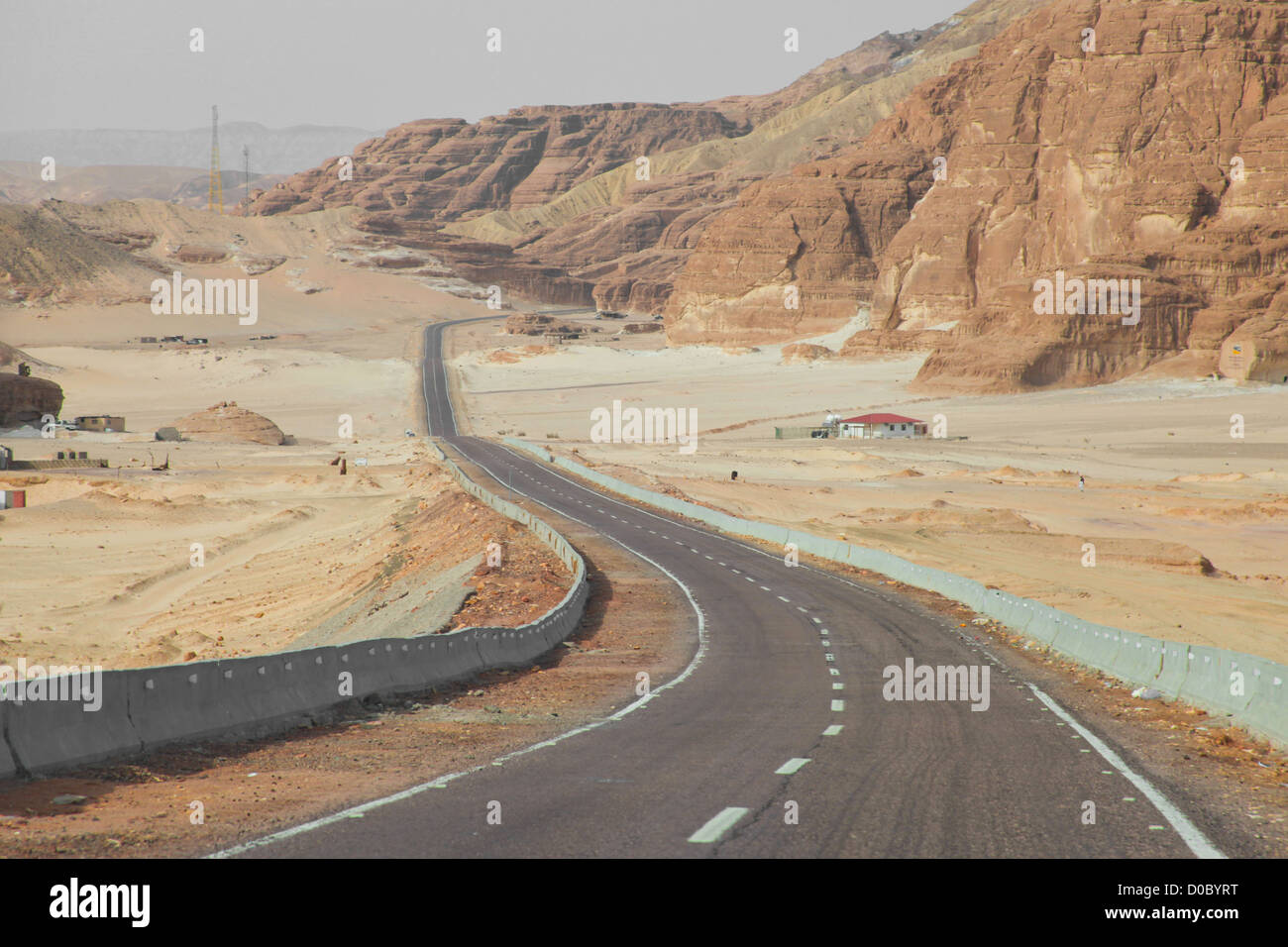 Desert road in the Sinai desert in Egypt Stock Photo - Alamy