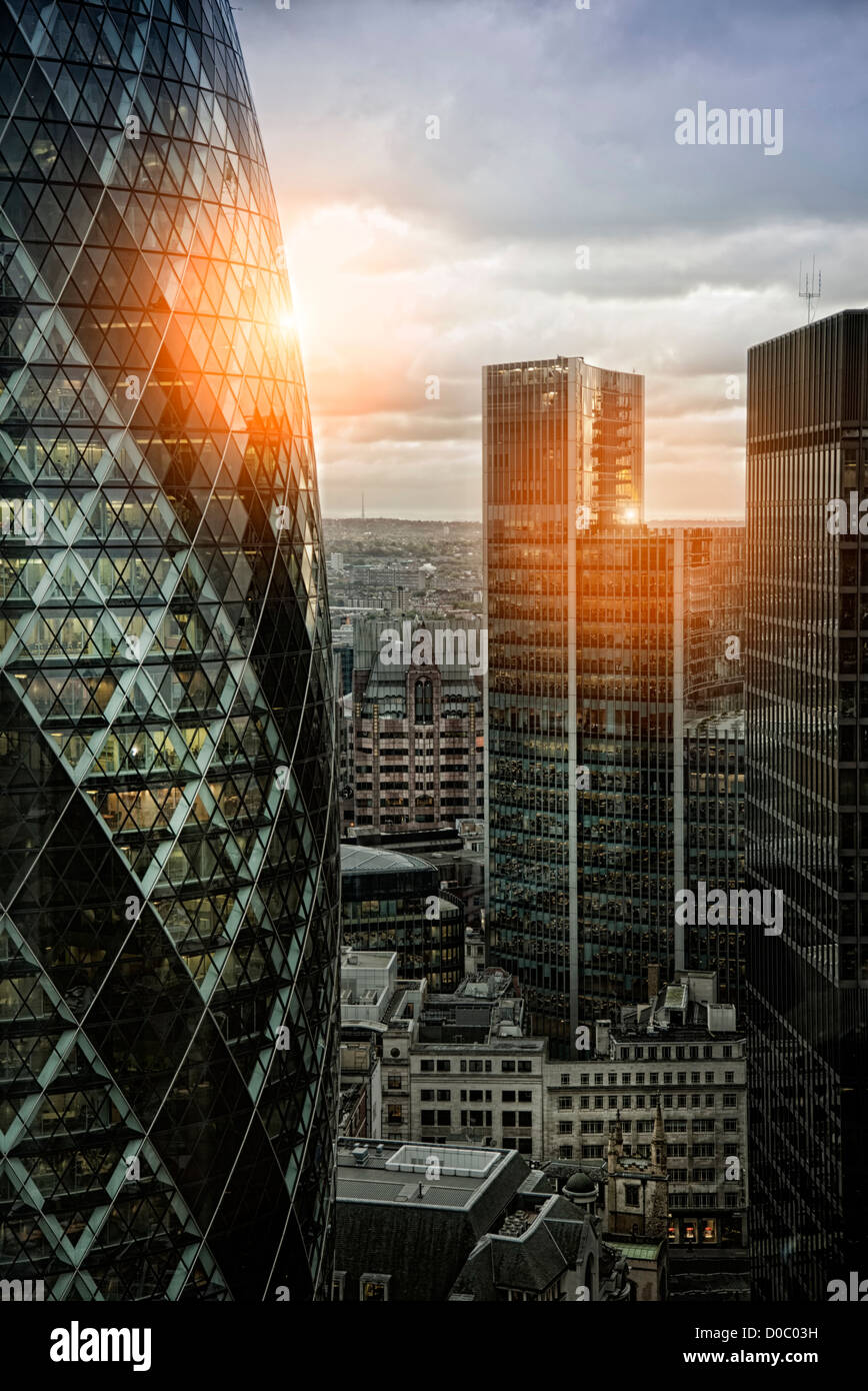 The Gherkin at sunset Stock Photo - Alamy