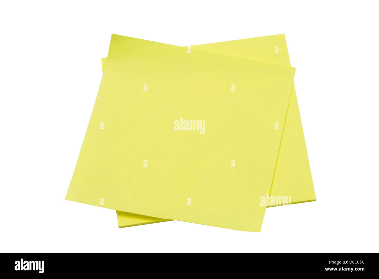Yellow memo paper isolated on white background Stock Photo - Alamy
