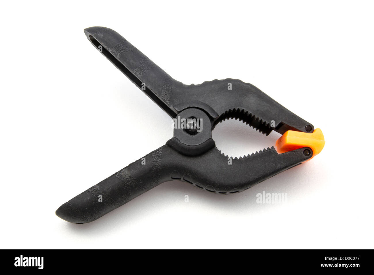 Black clamp isolated on white background Stock Photo - Alamy