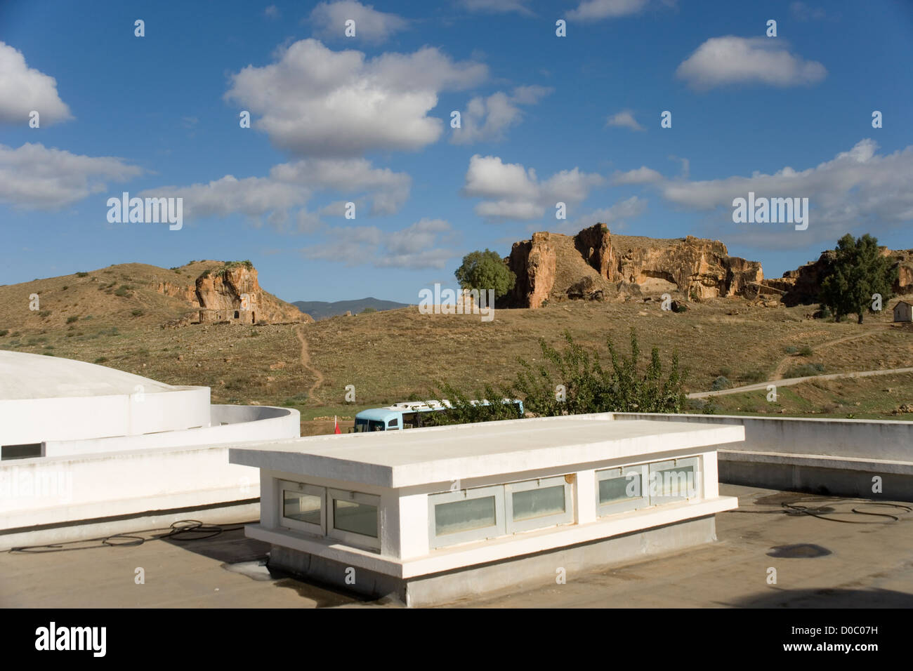 View from the Museum at Chemtou the Roman pink marble quarry in ...