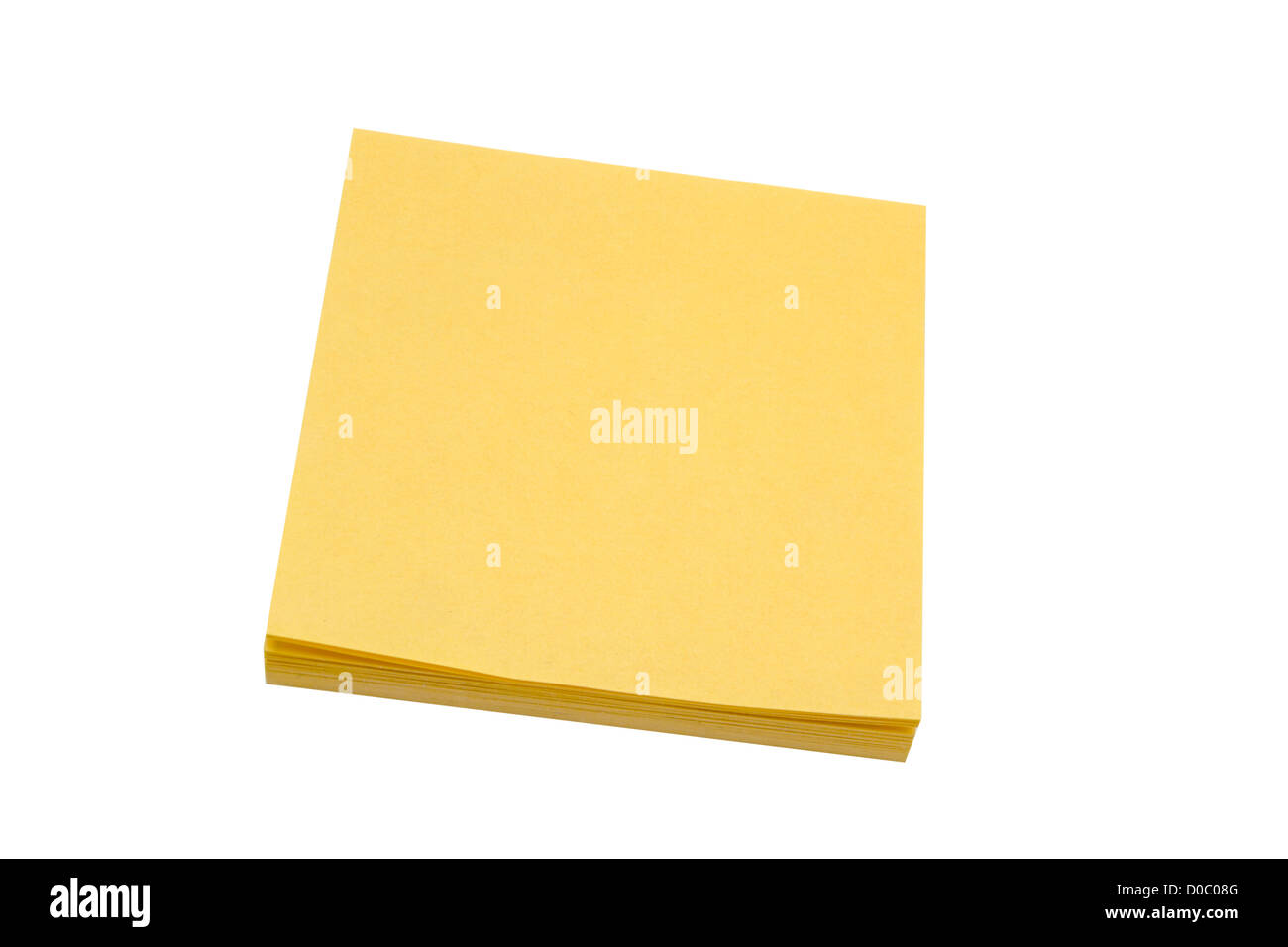 Yellow memo paper isolated on white background Stock Photo - Alamy