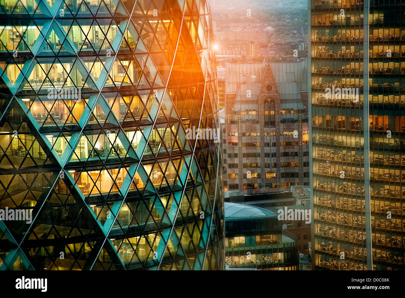 The Gherkin at sunset Stock Photo - Alamy