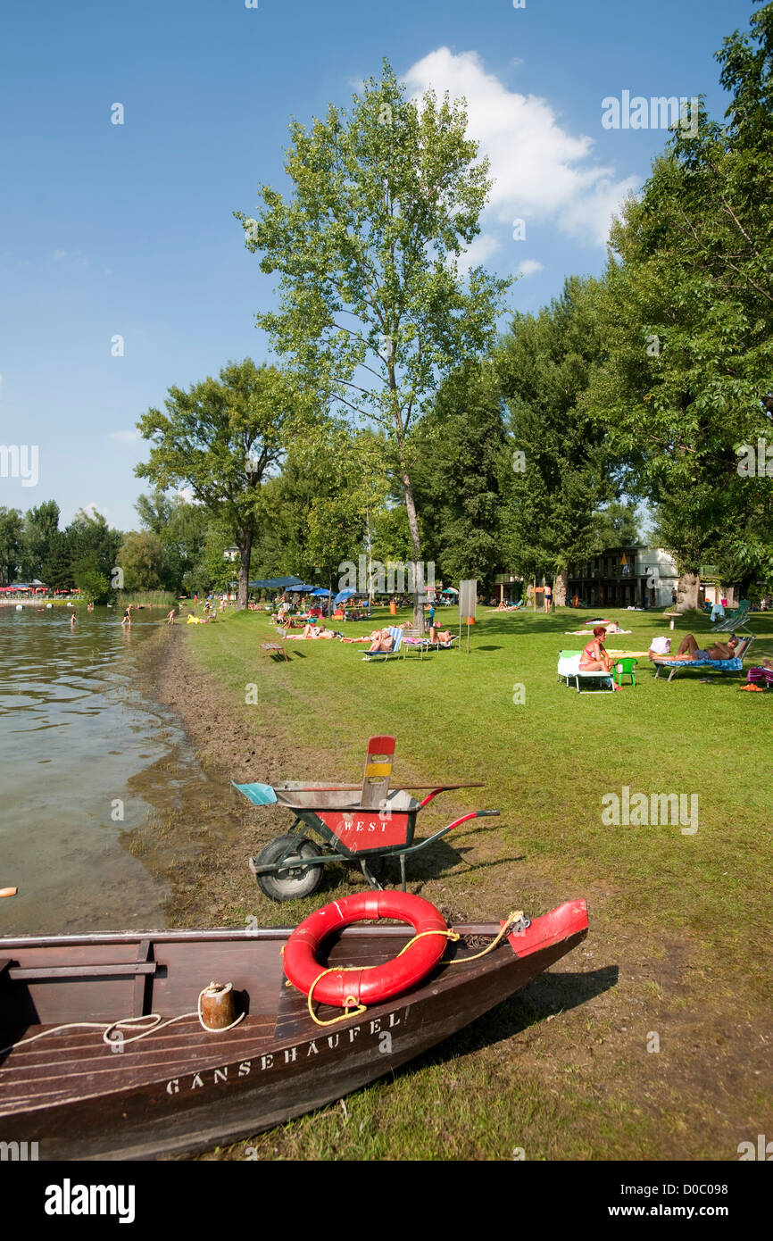 Österreich, Wien XXII, Strandbad Gänsehäufel an der Alten Donau Stock ...