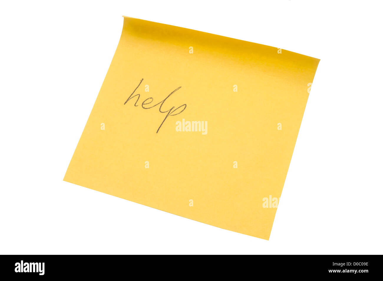 Yellow memo paper isolated on white background Stock Photo - Alamy