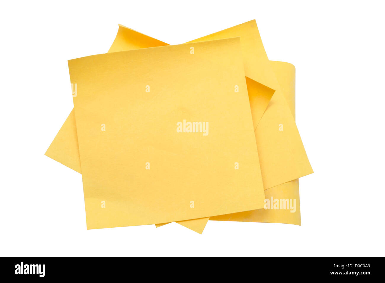 Yellow memo paper isolated on white background Stock Photo - Alamy