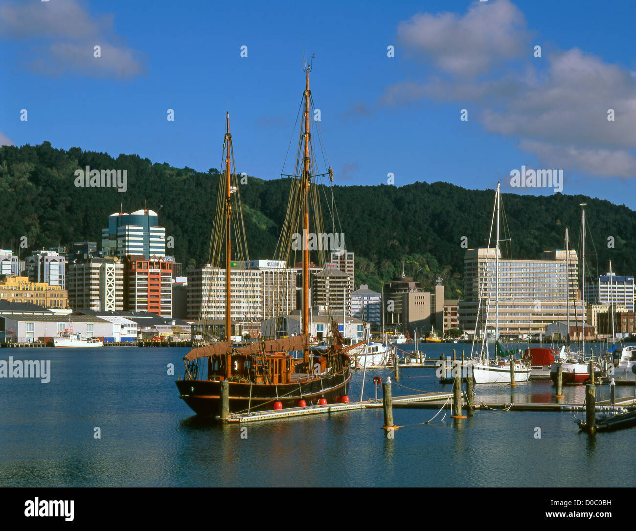 New Zealand, Wellington, harbor, panoramic view Stock Photo - Alamy