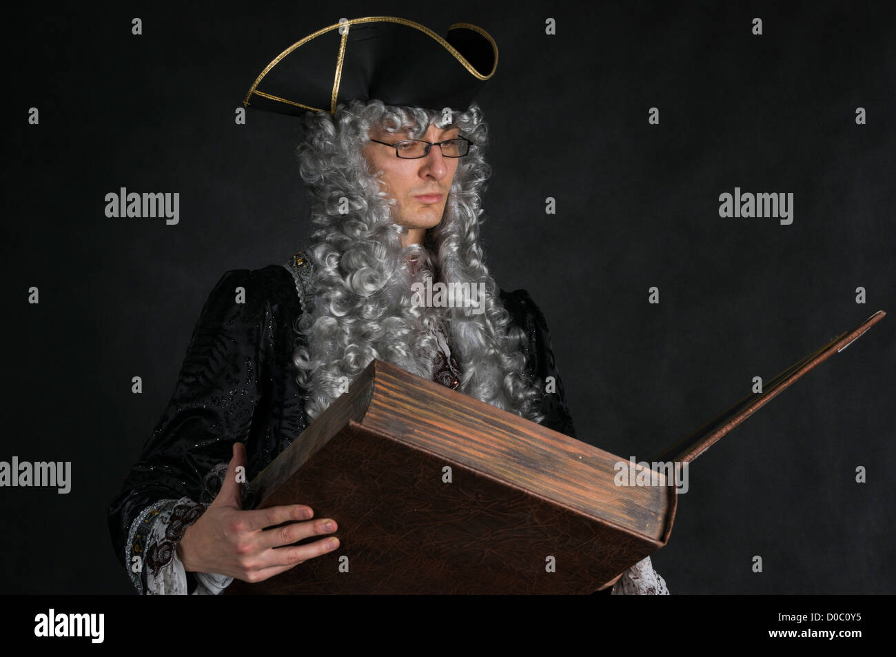 man person magic book wig tale fairy Stock Photo - Alamy