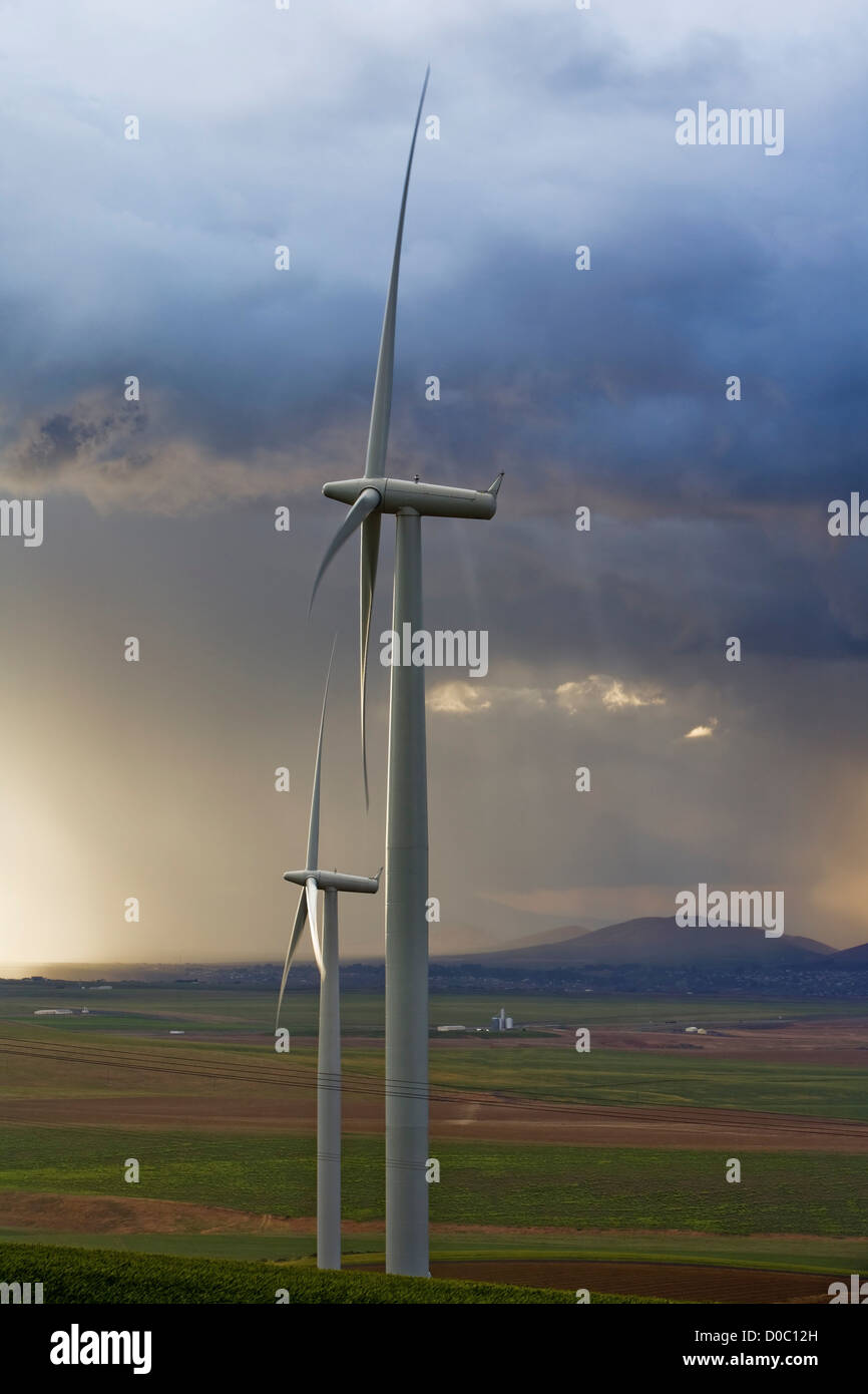 Wind Towers in a Thunderstorm Stock Photo - Alamy
