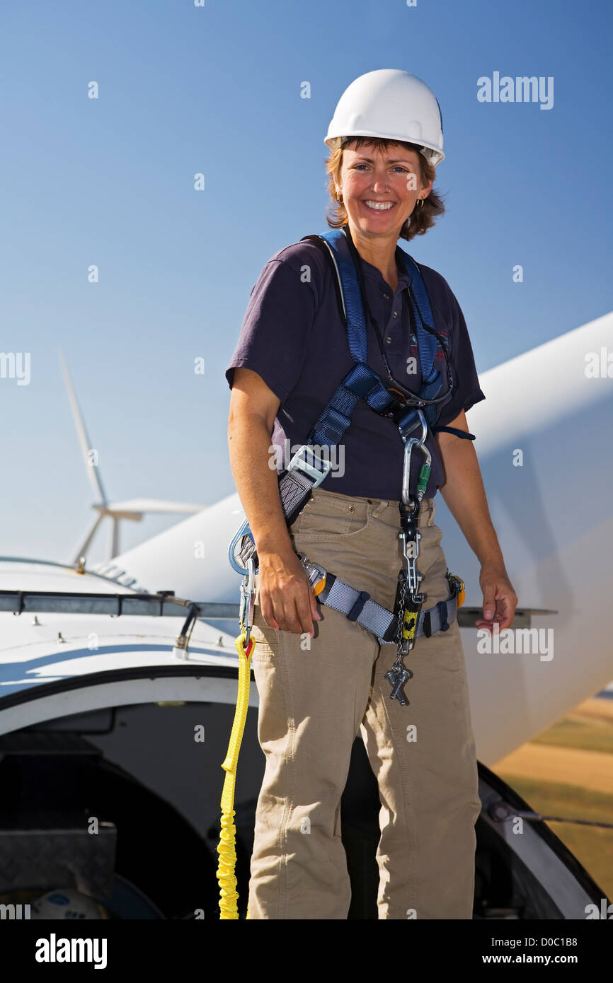 An Engineer Stands in the Open Nacelle of a Wind Tower Stock Photo - Alamy