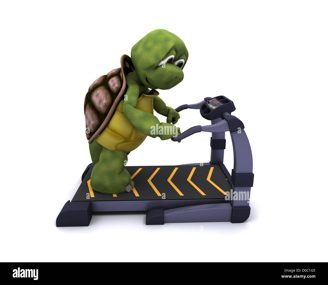 3D Render of a Tortoise running on treadmill Stock Photo - Alamy