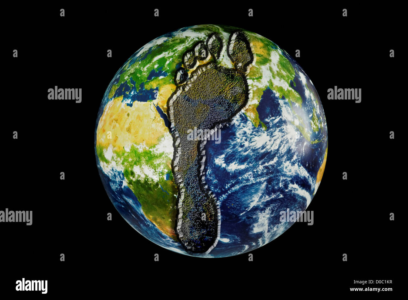 A Human Footprints Leaves a Deep Impression on the Earth Stock Photo ...